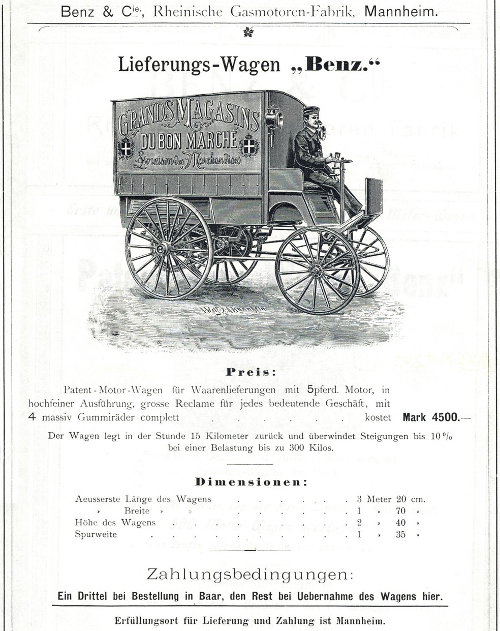 Primeira van do mundo faz 125 anos; com 5 cv, levava 300 kg, mas não ...