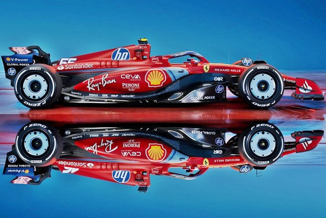 F1: Ferrari mostra carro com pintura azul para o GP de Miami; veja fotos