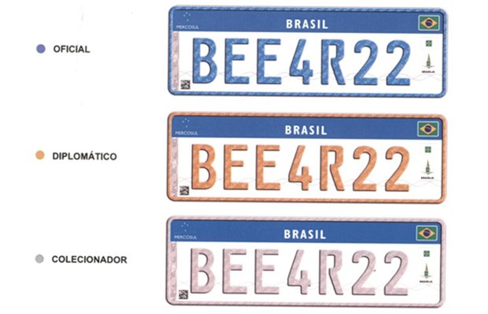 Nova placa para carros do Mercosul entrará em vigor até fim de 2020