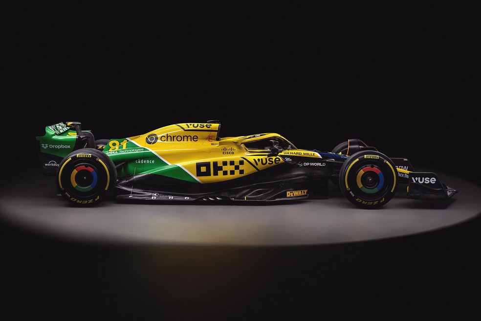 McLaren pinta F1 de verde e amarelo em homenagem a Senna no GP de Mônaco