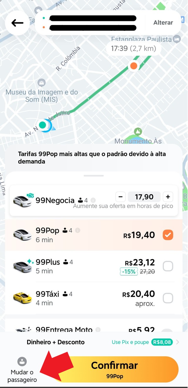 Como pedir Uber ou 99 para outra pessoa; passo a passo