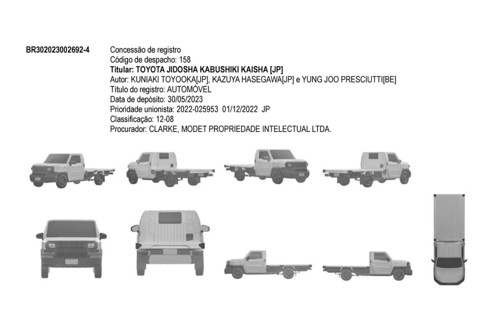 Caminhão da Toyota Hilux é registrado no Brasil e lembra Bandeirante picape