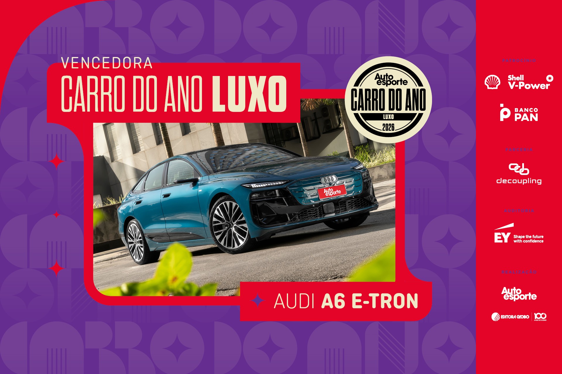 Audi A6 e-tron é eleito o Carro do Ano Luxo 2026