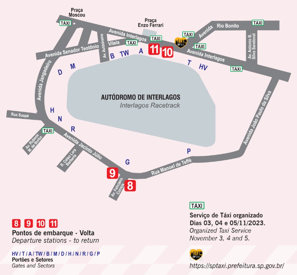 GP do Brasil de F1: como chegar ao Autódromo de Interlagos para ...