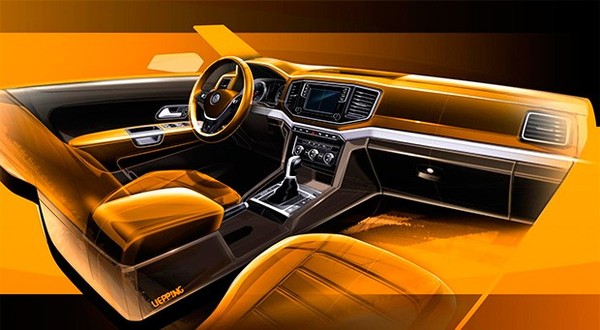 Facelift da Volkswagen Amarok é revelado em desenho